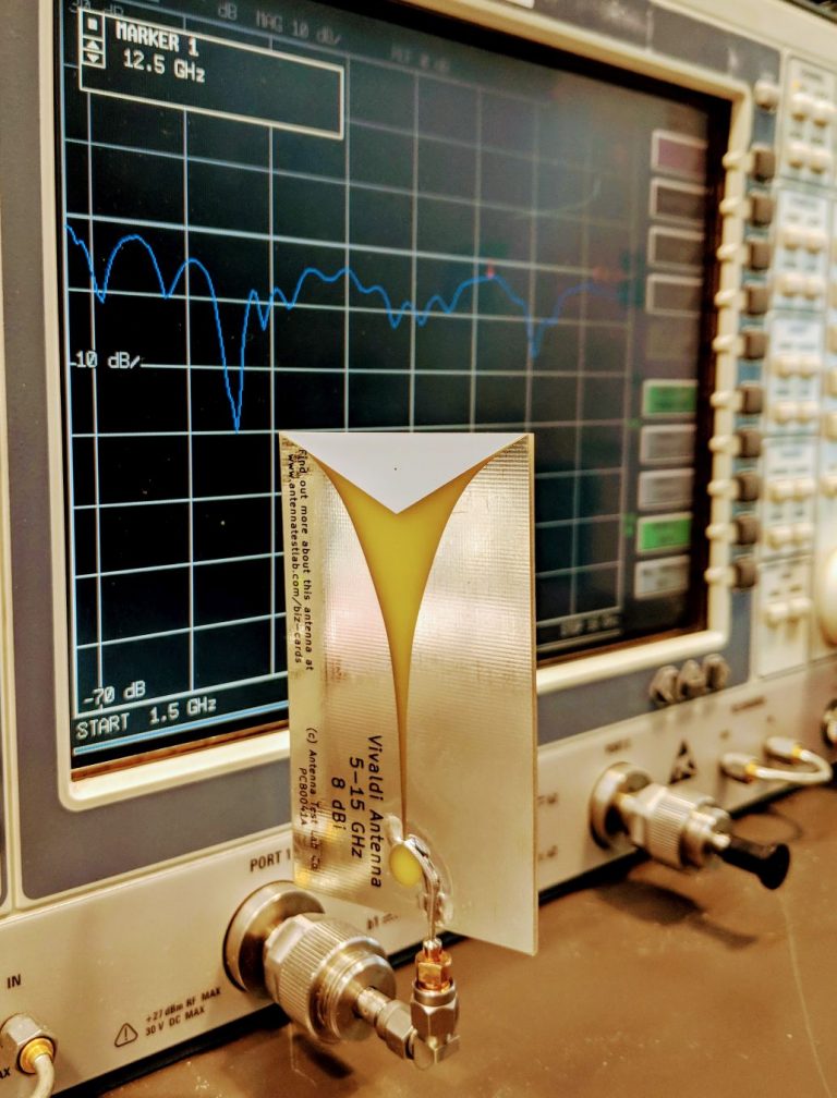 Vivaldi Business Card Antenna Design and Lab Test Results