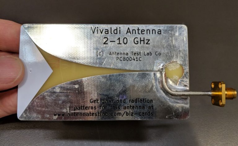 Vivaldi Business Card Antenna Design and Lab Test Results